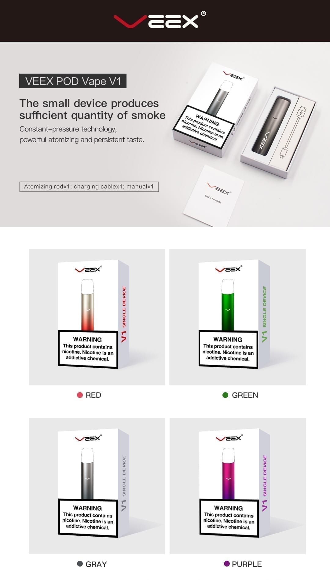 VEEX V1 Device system starter kit (1 Device + 1 USB) - VAPE HK SHOP ...