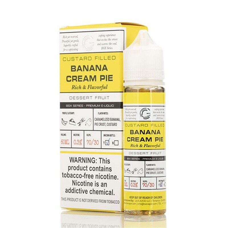 Glas Vapor Banana Cream Pie - Basix Series E-Juice 60ml - Rich Banana ...