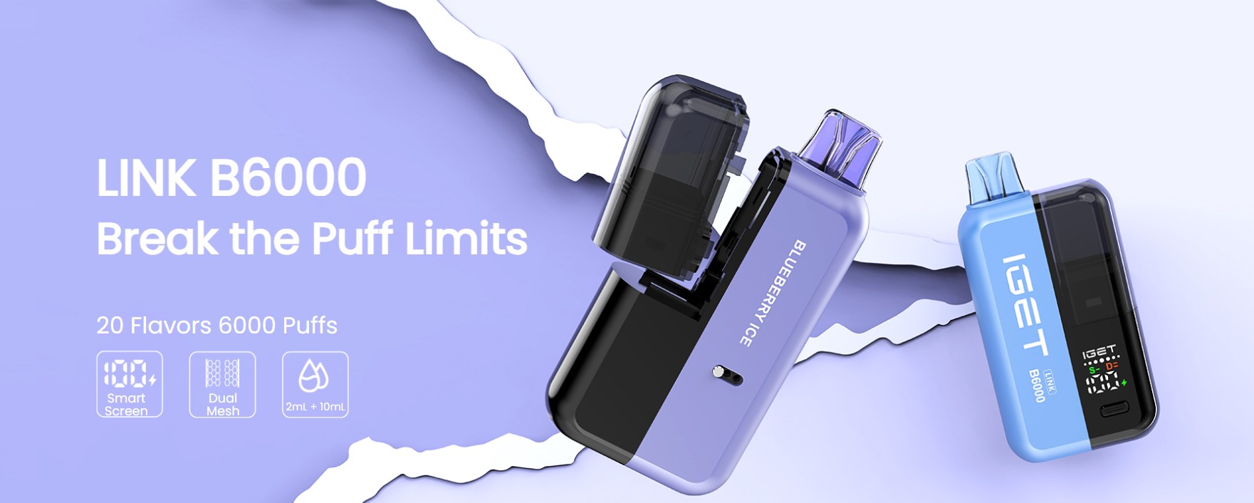 IGET LINK B6000 Puff Disposable Vape Wholesale High Capacity ...