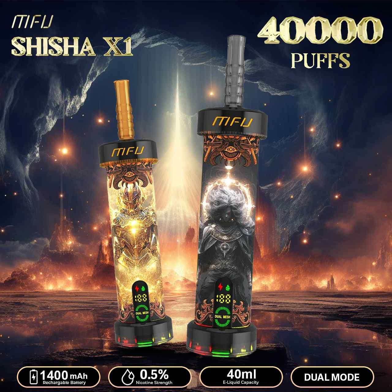 MFU SHISHA X1 Hookah Vape Desechable al por mayor | 40k Puffs, 40mL, 0. ...