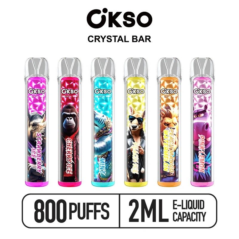 OKSO Crystal 800 Puffs Disposable Vape Wholesale | Mesh Coil, RGB LED ...